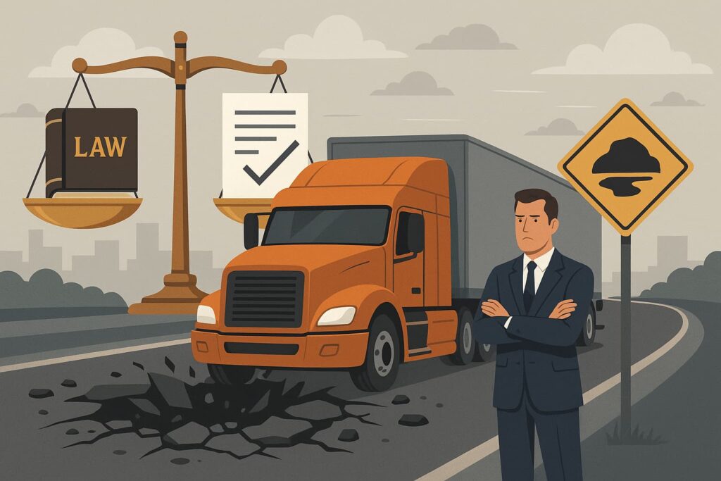Suing in Truck Accidents Caused By Bad Roads | Yosha Law Firm